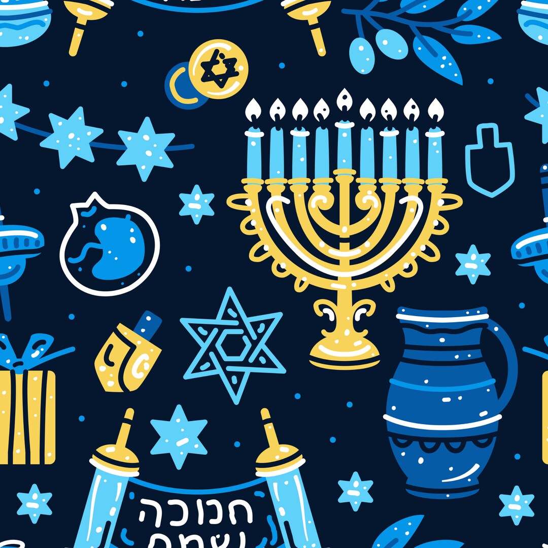 Hanukkah Seamless Pattern / Digital Paper / Pattern Pdf Printable ...