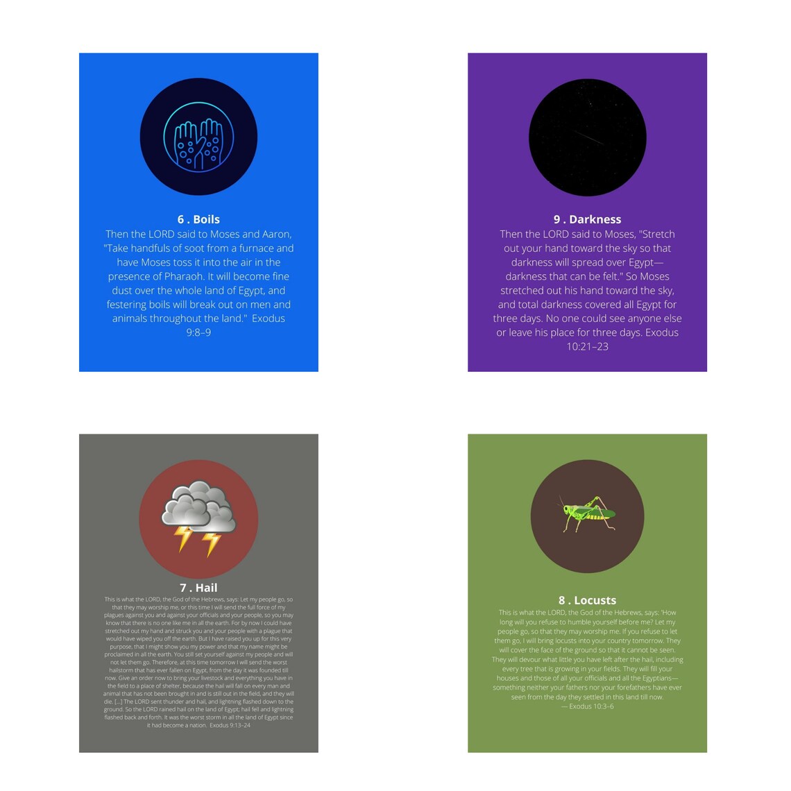 Ten Plagues of Egypt/matching Game/card Games/printable Bible | Etsy