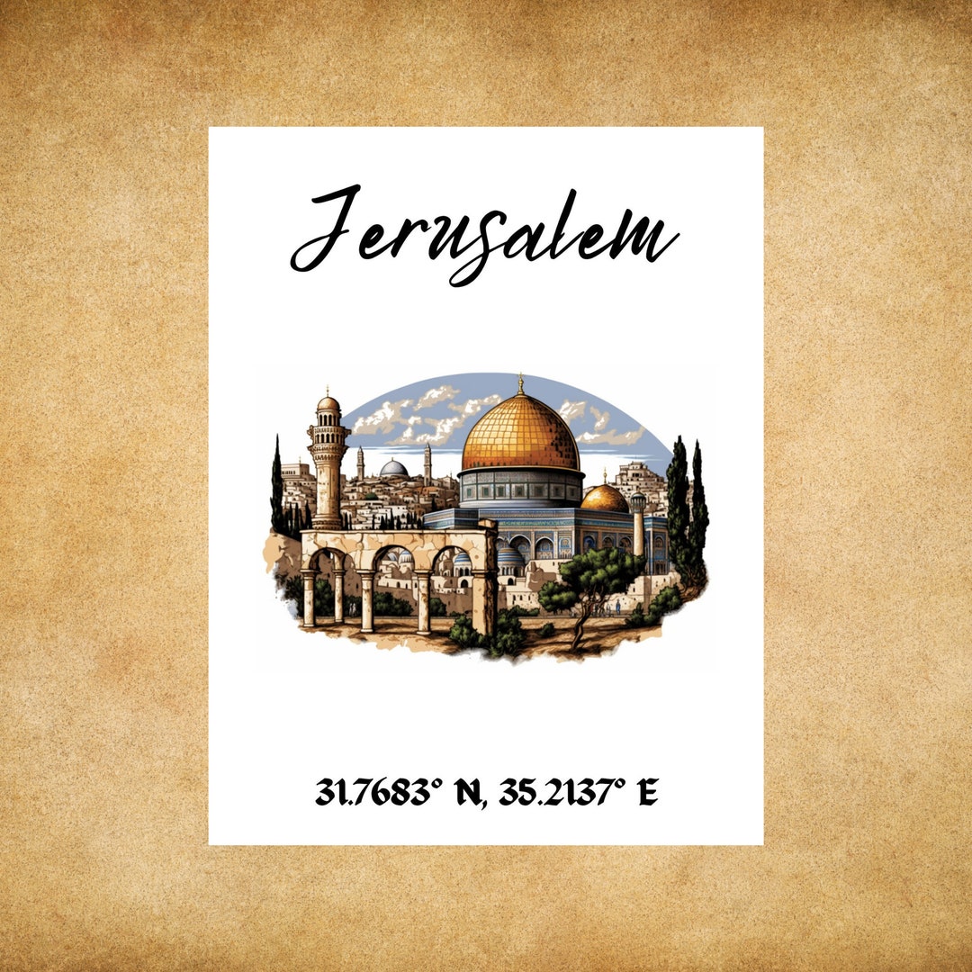 Jerusalem Poster, Wall Art Jerusalem, Israel Poster, Religious Poster ...