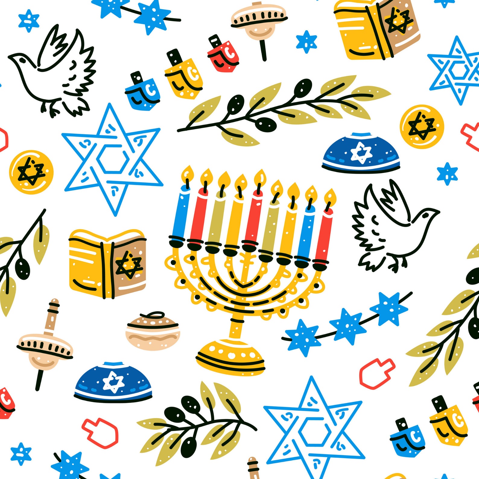 Hanukkah Seamless Pattern / Digital Paper / Pattern Pdf Printable ...
