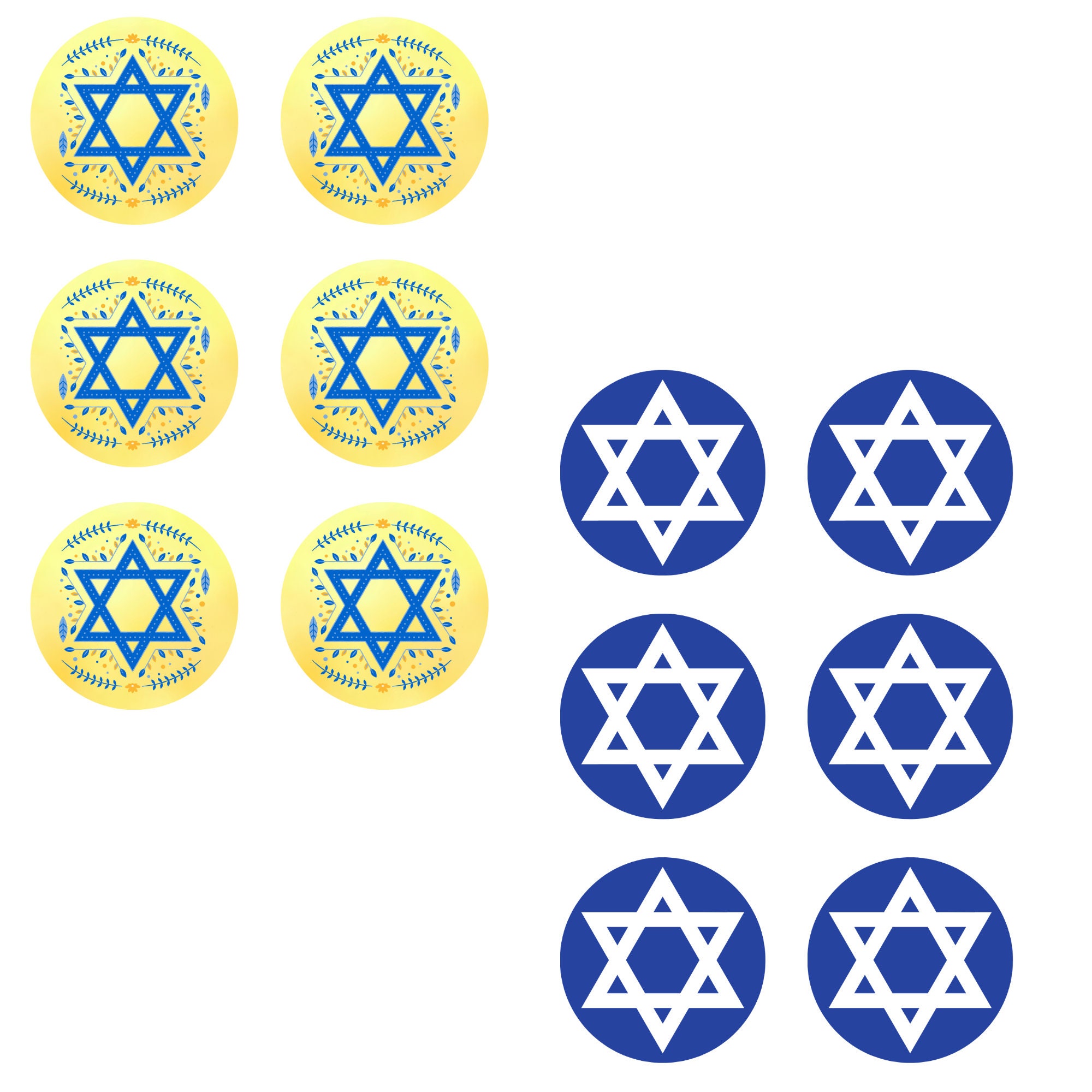Jewish Passover Cupcake Toppers/printable Star of David Circles/pessah ...