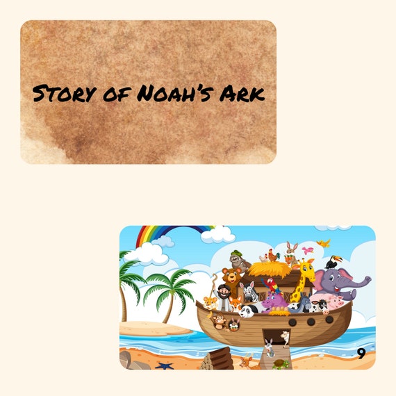 Flashcards Story of Noahs Ark Matching Gamesequential | Etsy
