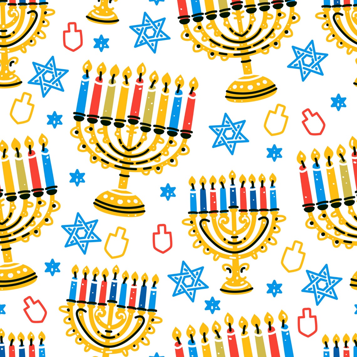 Hanukkah Seamless Pattern / Digital Paper / Pattern Pdf Printable ...