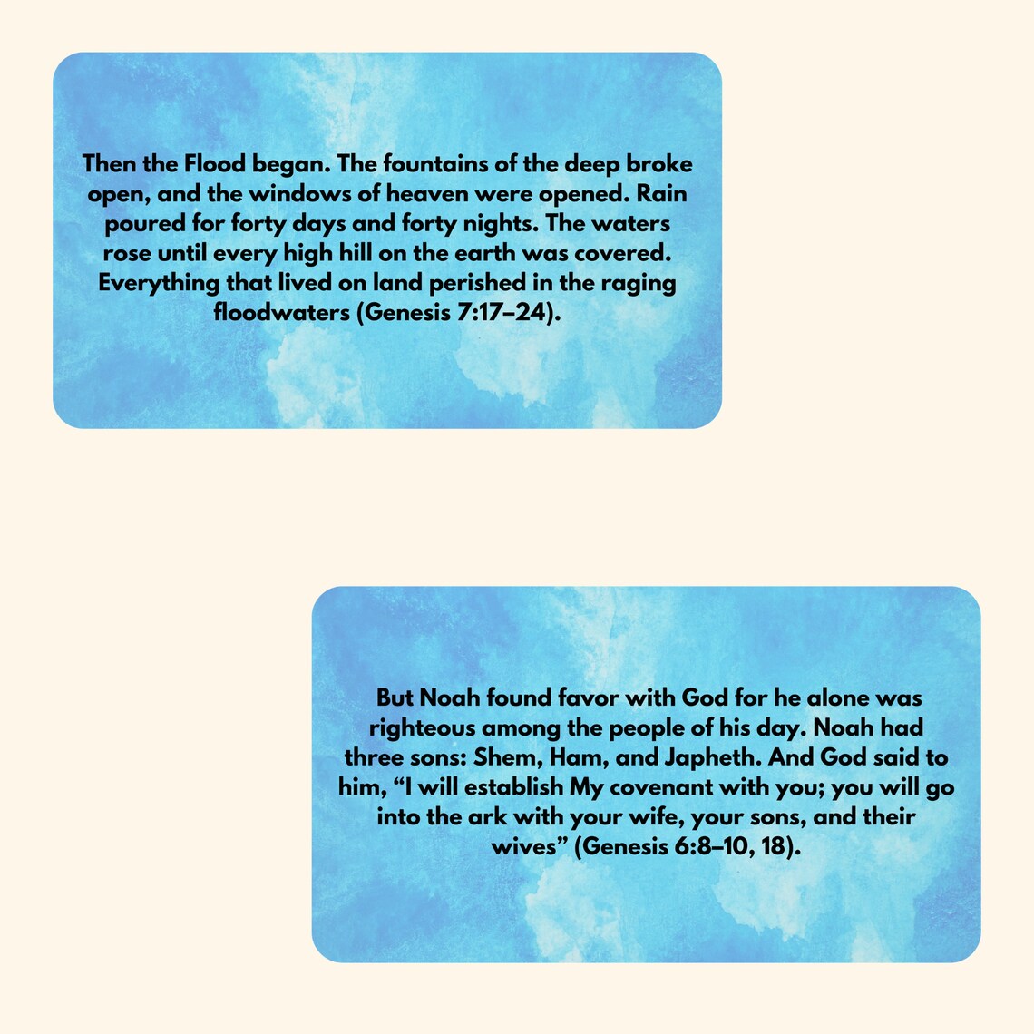 Flashcards Story of Noahs Ark, Matching Game,sequential Activity ...