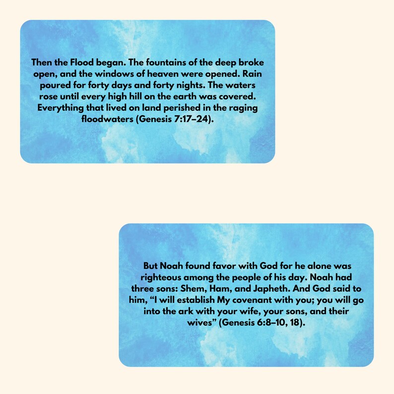 Flashcards Story of Noahs Ark, Matching Game,sequential Activity ...