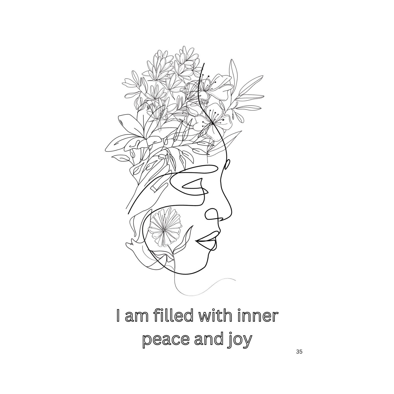 Coloring Pages for Adults, Design Minimalist Women, HOOPONOPONO ...