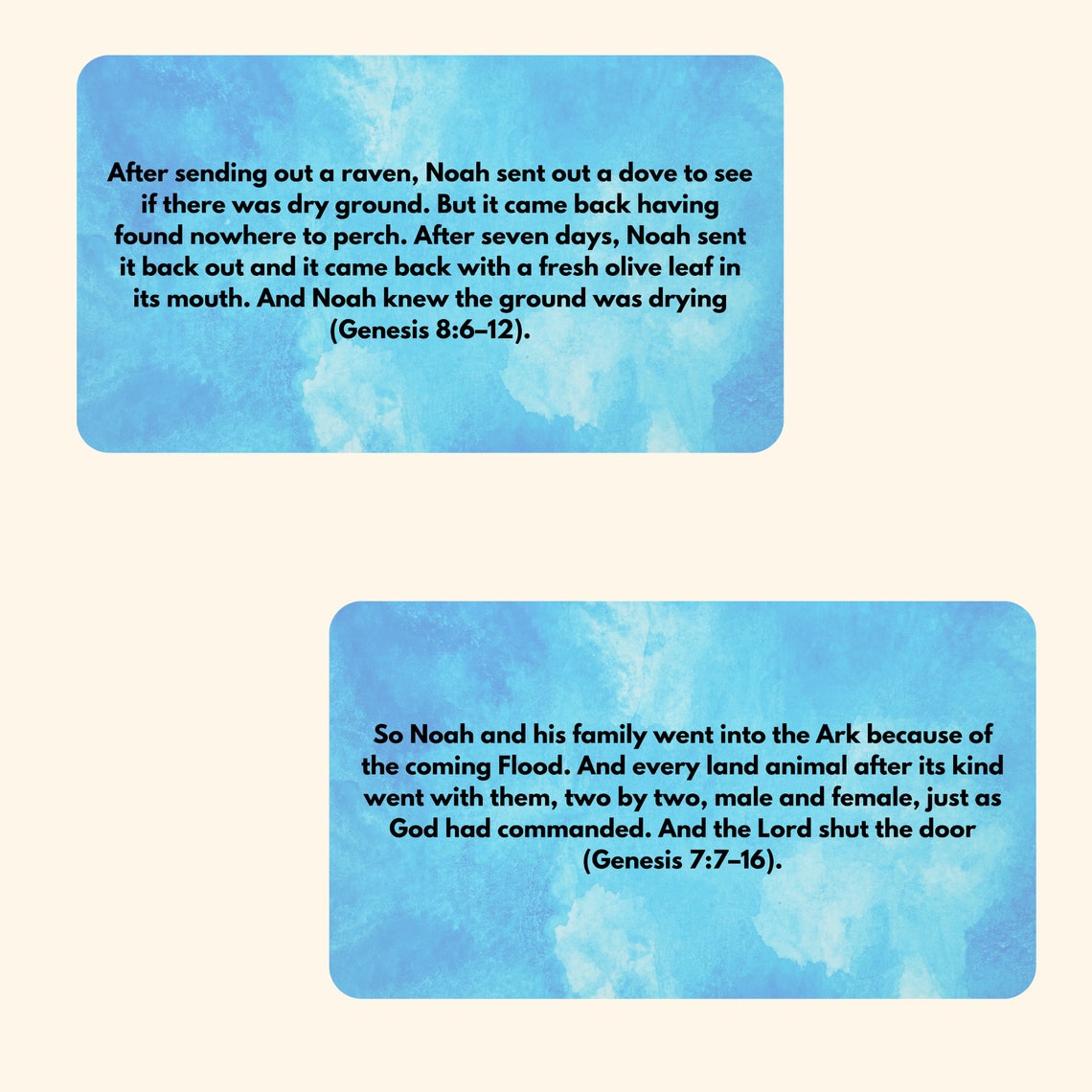 Flashcards Story of Noahs Ark, Matching Game,sequential Activity ...