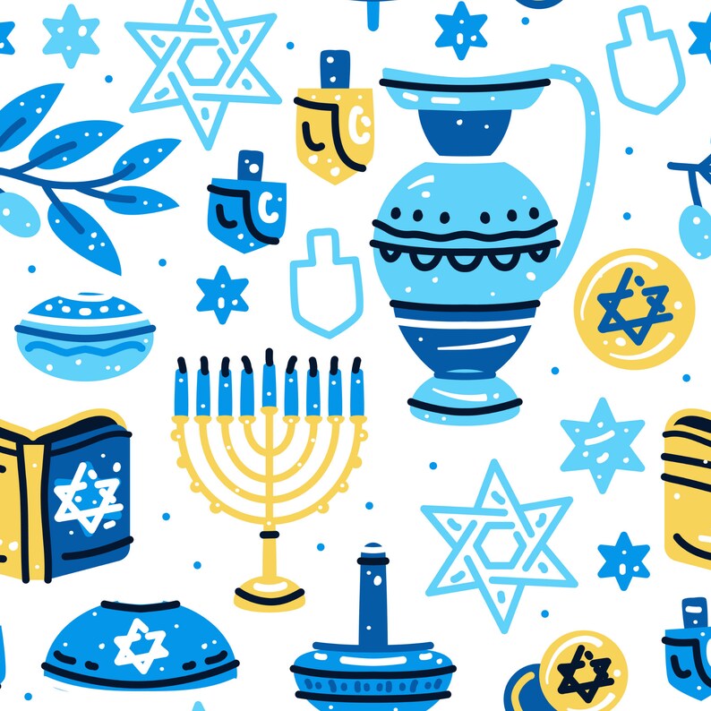 Hanukkah Seamless Pattern / Digital Paper / Pattern Pdf Printable ...