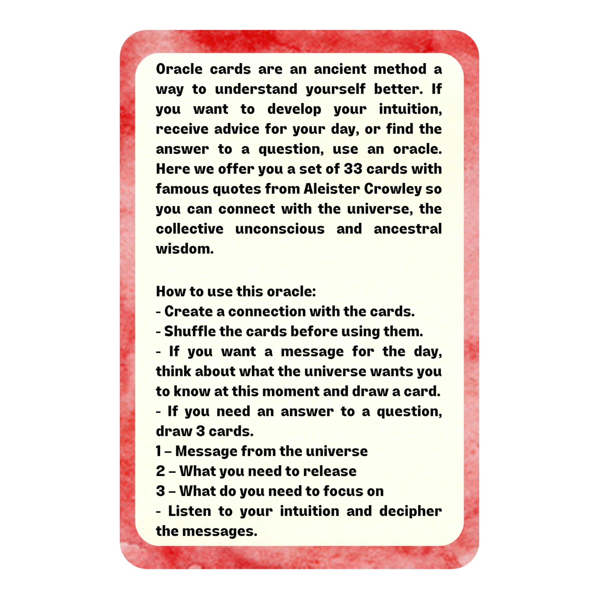 Oracle Cards/crowley Quotes Cards Deck/oracle for Spiritual Growth ...