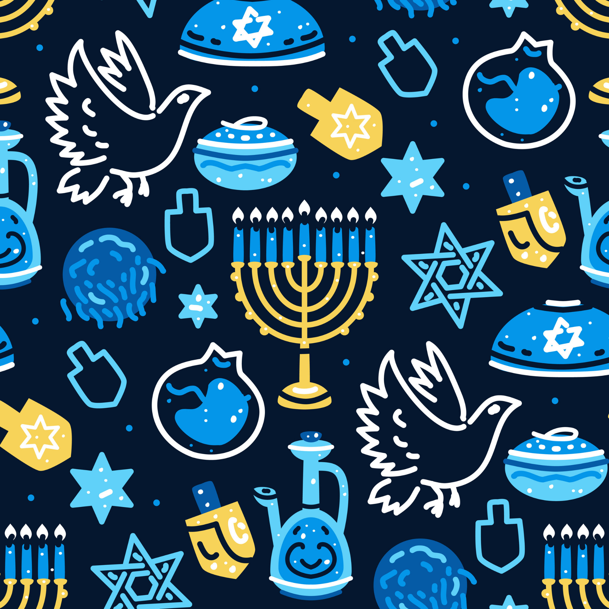 Hanukkah Seamless Pattern / Digital Paper / Pattern Pdf Printable ...
