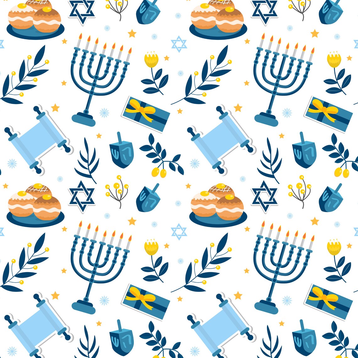 Hanukkah Seamless Pattern / Digital Paper / Pattern Pdf Printable ...
