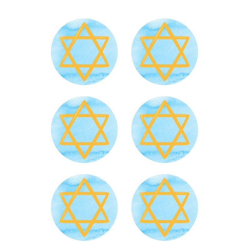 Jewish Passover Cupcake Toppers/printable Star of David Circles/pessah ...