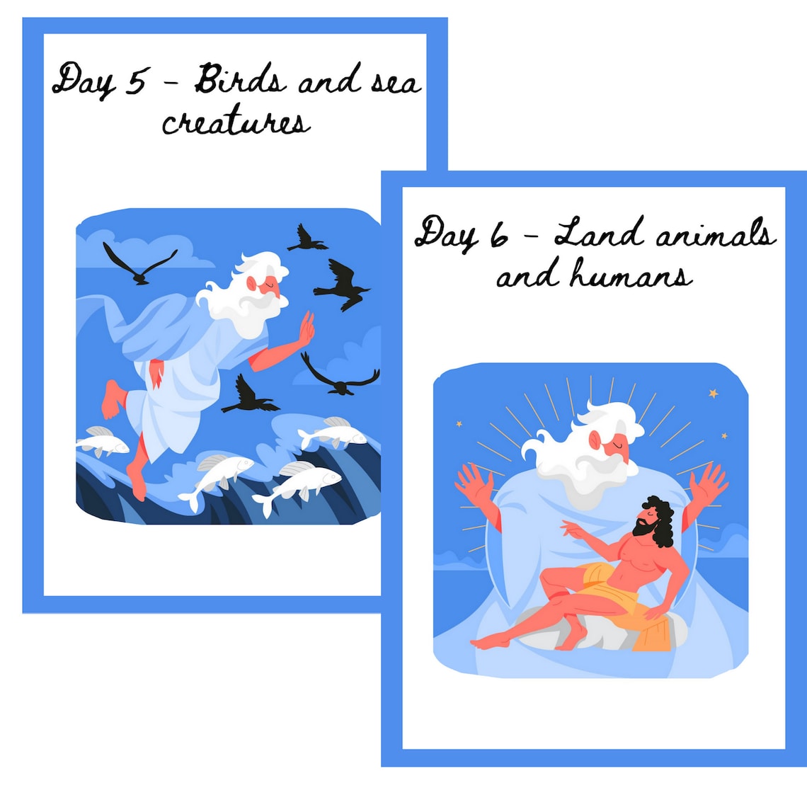 Days of Creation, Story Cards, World Creation, Bible Verses, Printable ...