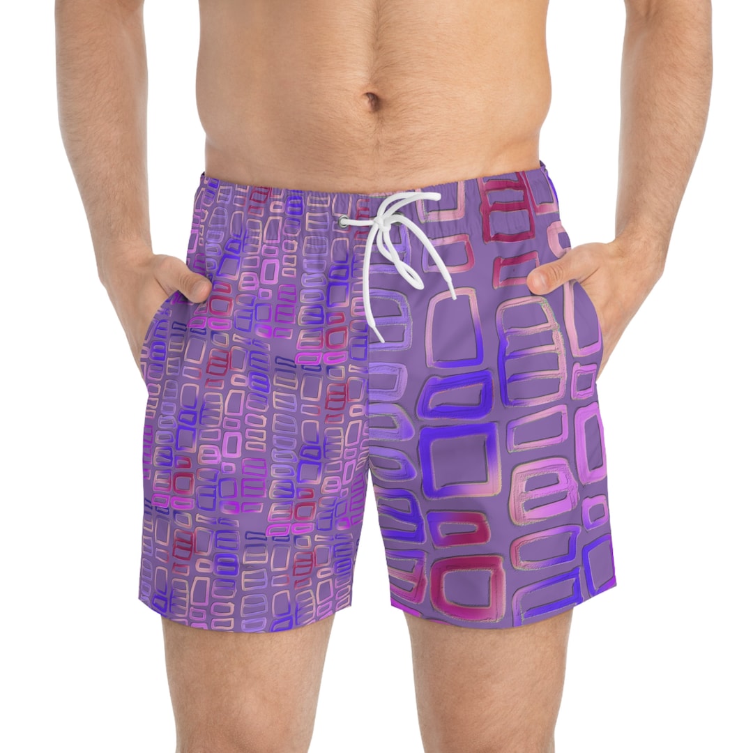 Instore Swimwear Purple Swim Trunks Summer Swim Suits Instore Etsy