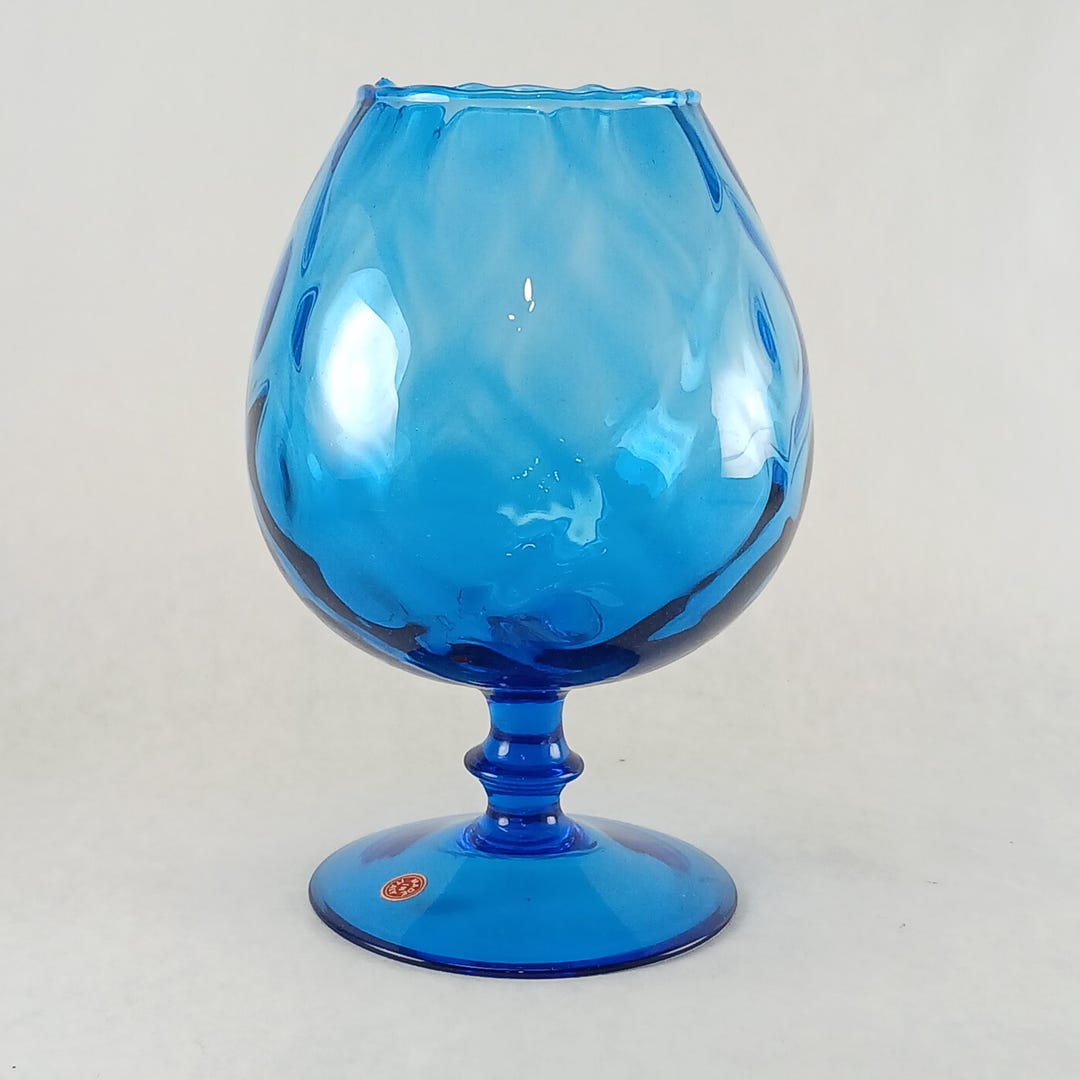 Empoli Azure Blue Diamond Optic 8.5 In. Brandy Snifter Made in Italy ...