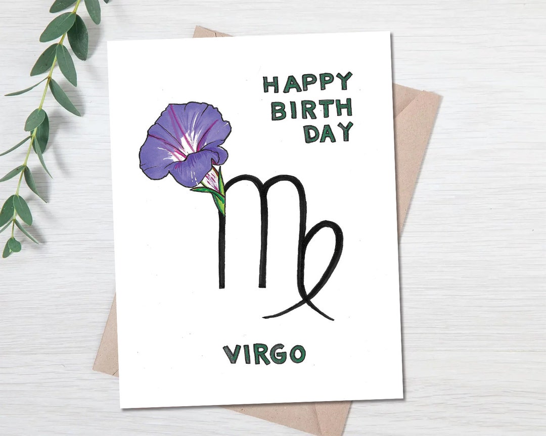 Printable Virgo Card | Birthday Card | Instant Download- Digital Card ...