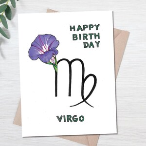 Printable Virgo Card | Birthday Card | Instant Download- Digital Card ...