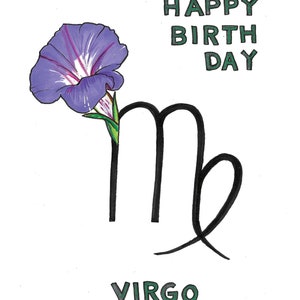 Printable Virgo Card | Birthday Card | Instant Download- Digital Card ...