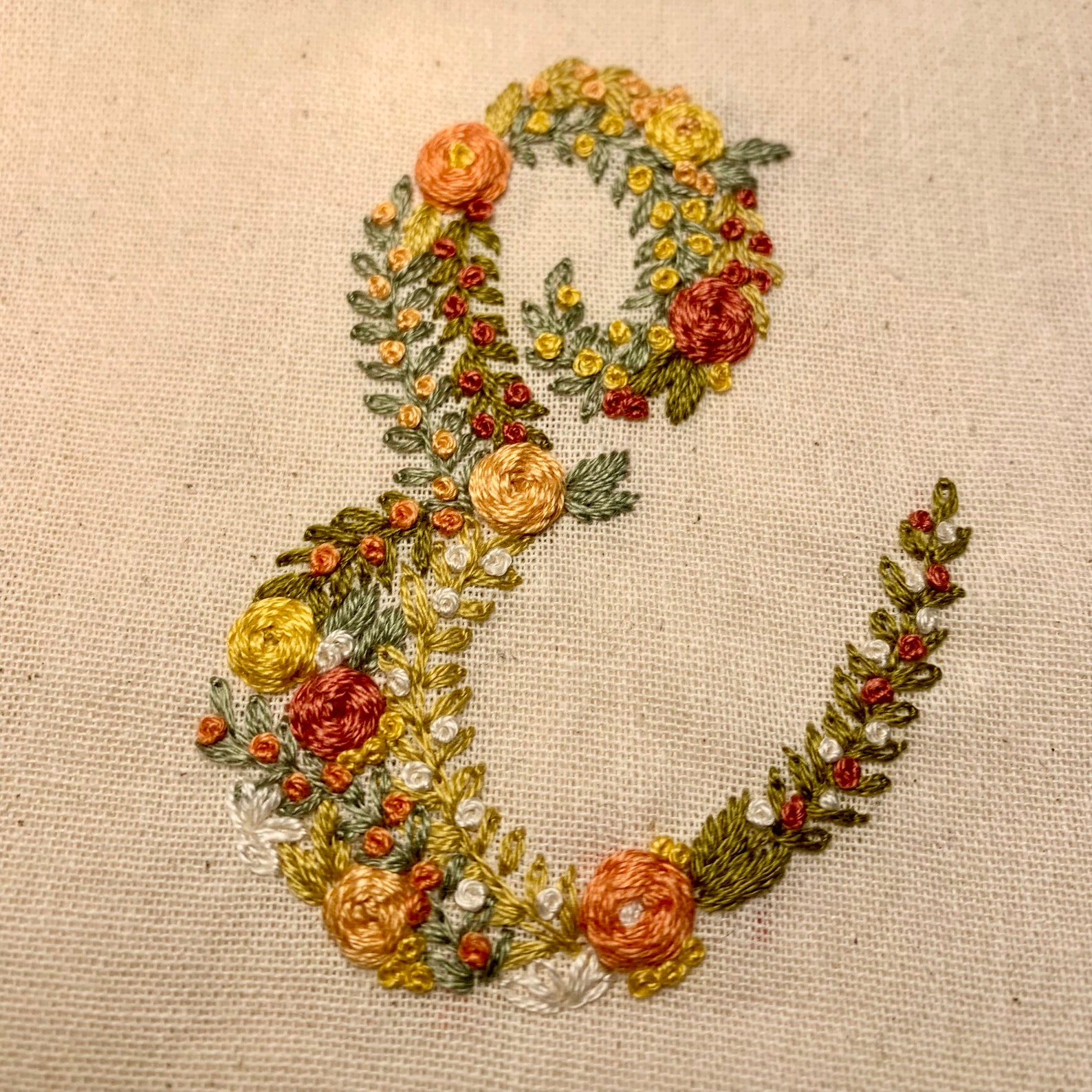 Flower Letter Embroidery Pattern: Custom Initial (PDF Pattern) - Etsy