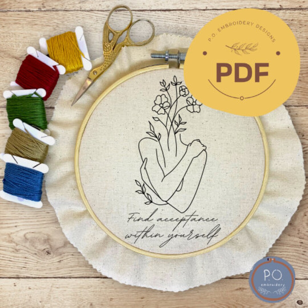 Floral Embroidery PDF Pattern: Beginner Hand Embroidery (digital ...