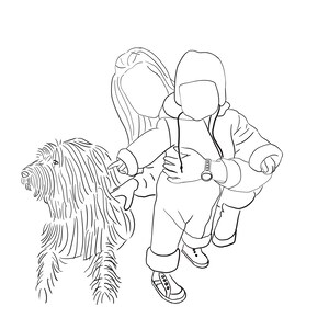 Line Art Portrait/picture Outline Drawing/picture Design /family Photo ...