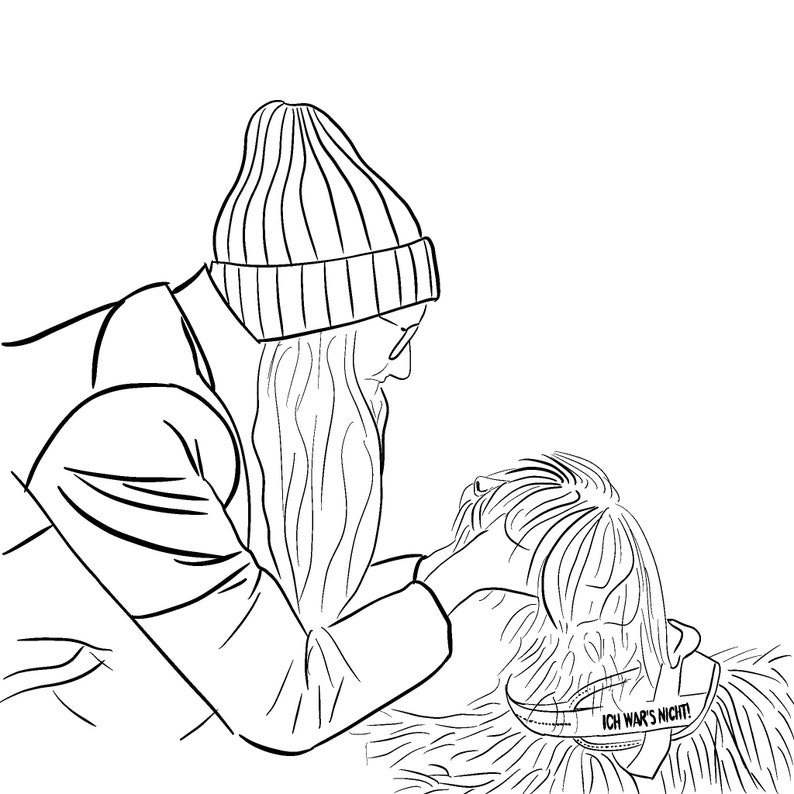 Line Art Portrait/picture Outline Drawing/picture Design /family Photo ...