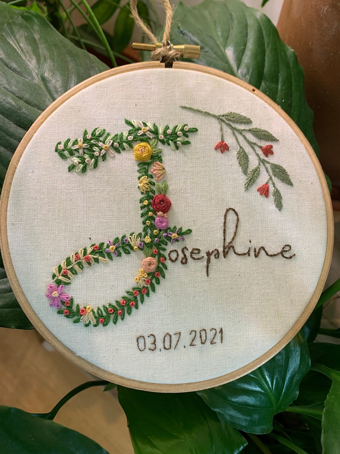 Flower Letter Embroidery Pattern: Custom Initial (PDF Pattern) - Etsy