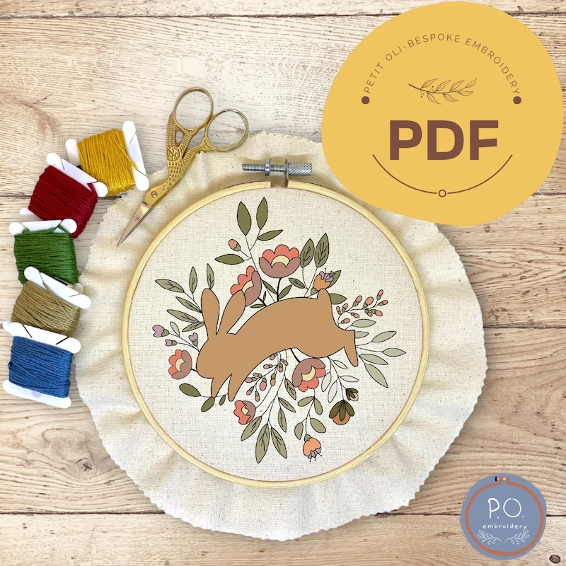 Bunny Embroidery Pattern - Etsy