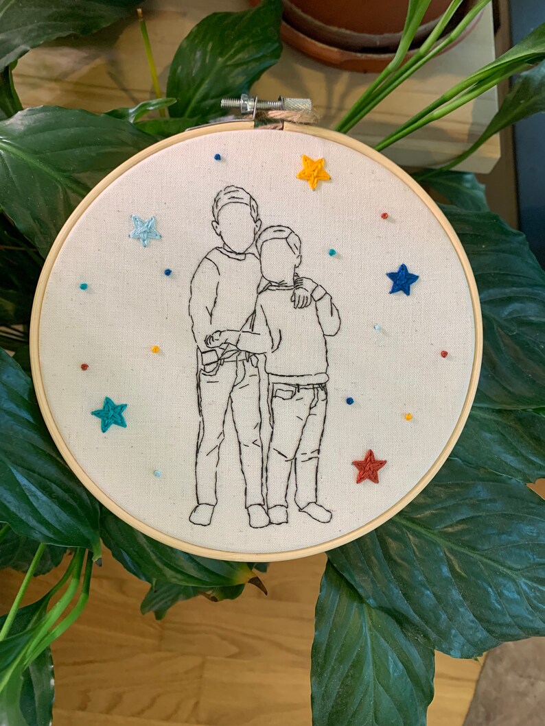 Line Art Portrait/picture Outline Drawing/picture Design /family Photo ...