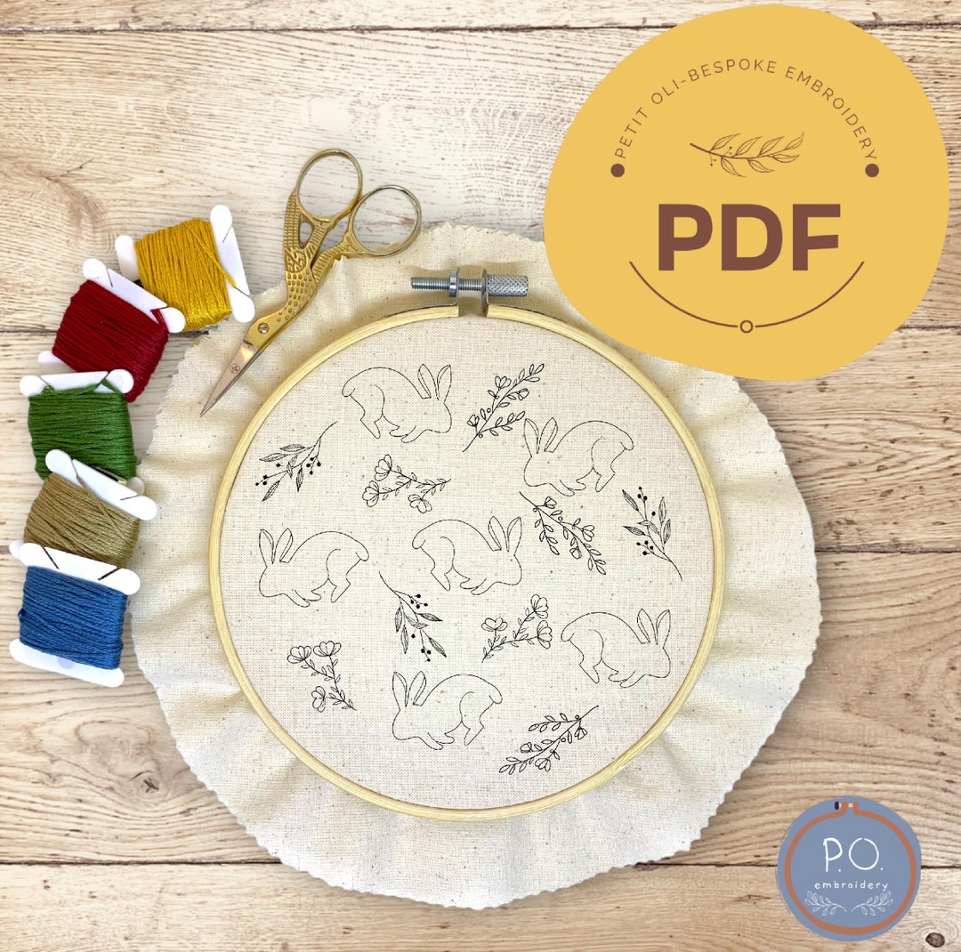 Year of the Rabbit /PDF Pattern/beginner Embroidery Pattern/bunny ...