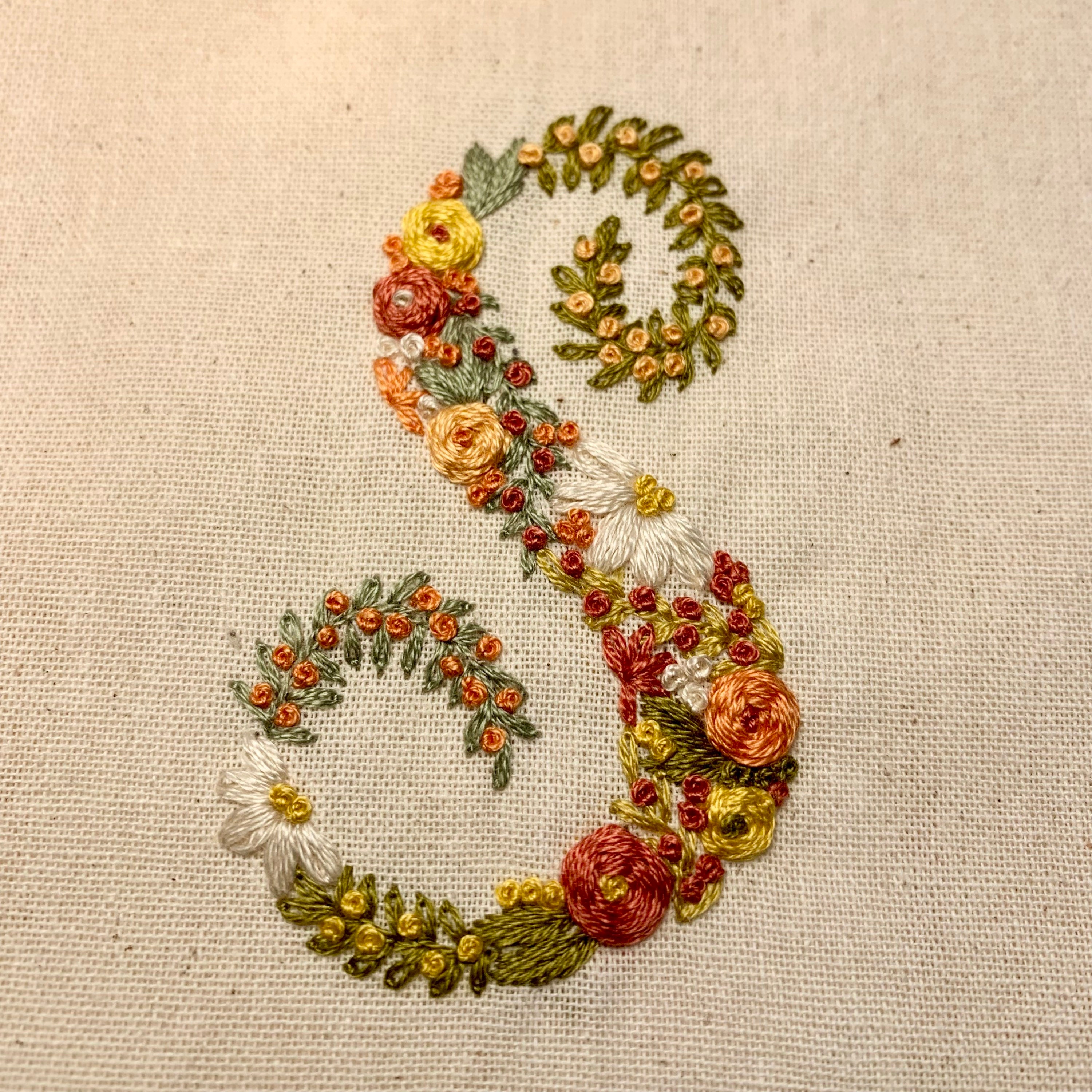 Flower Letter Embroidery Pattern: Custom Initial (PDF Pattern) - Etsy