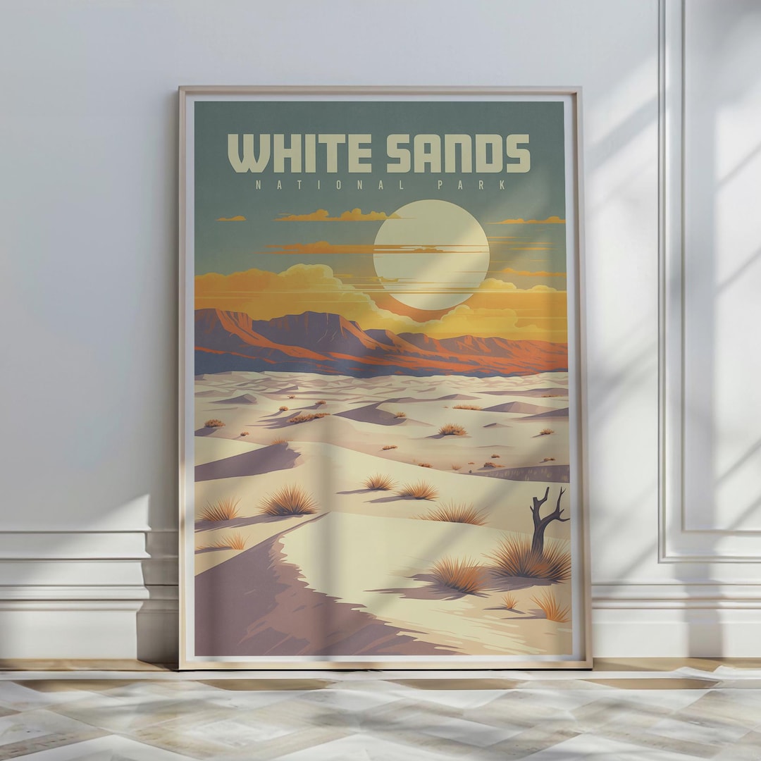 White Sands National Park Travel Poster: New Mexico Art Print - Etsy