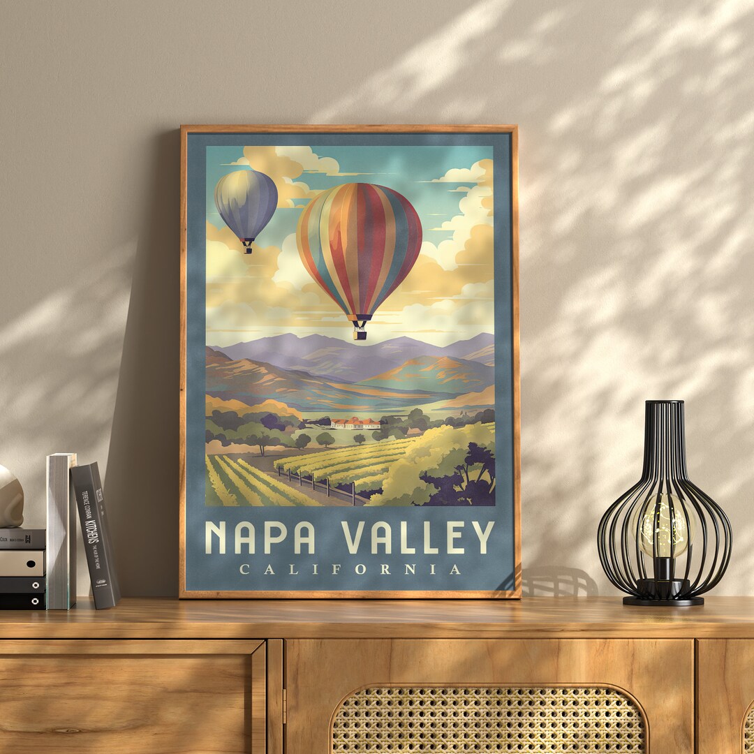 Napa Valley California Travel Poster | Napa California Travel Poster | Napa Travel Art | Napa ...