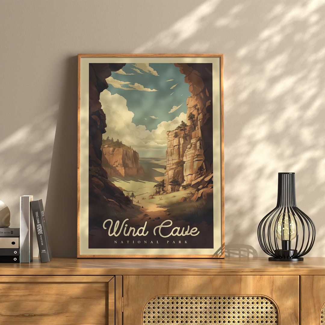 Wind Cave National Park Travel Poster: South Dakota Art Print - Etsy