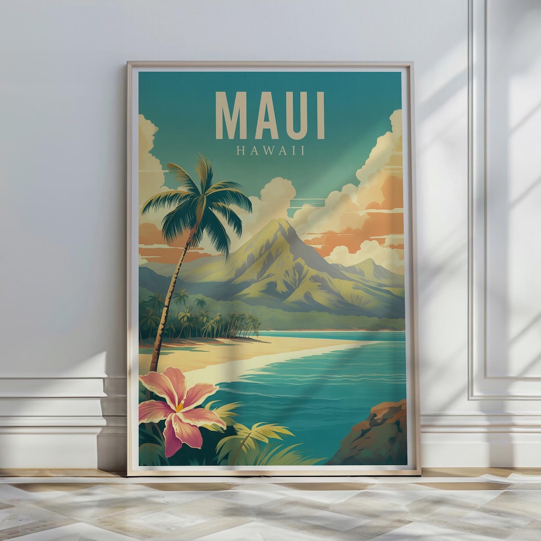 Maui Hawaii Vintage Travel Poster | Hawaii | Hawaii Travel Poster ...