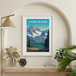 Sierra Nevada Mountains Vintage Travel Poster: California Wall Art - Etsy