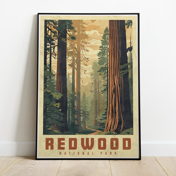 Redwoods National Park Vintage Poster - Etsy