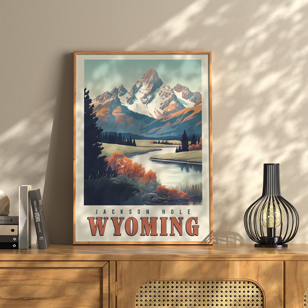 Jackson Hole Wyoming Travel Poster: Vintage Style Wall Art - Etsy