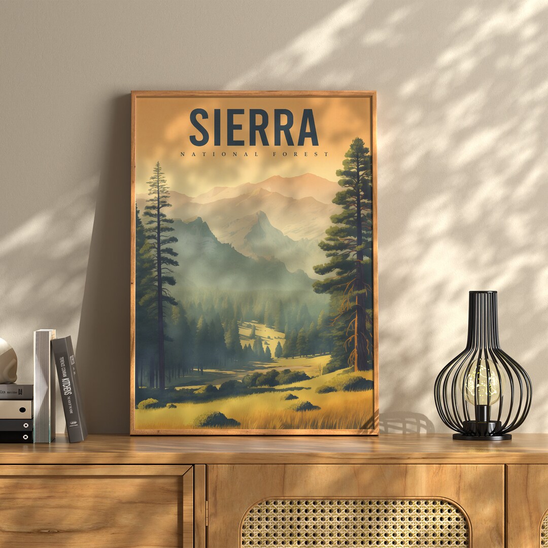Sierra National Forest Travel Poster: California Wall Art - Etsy