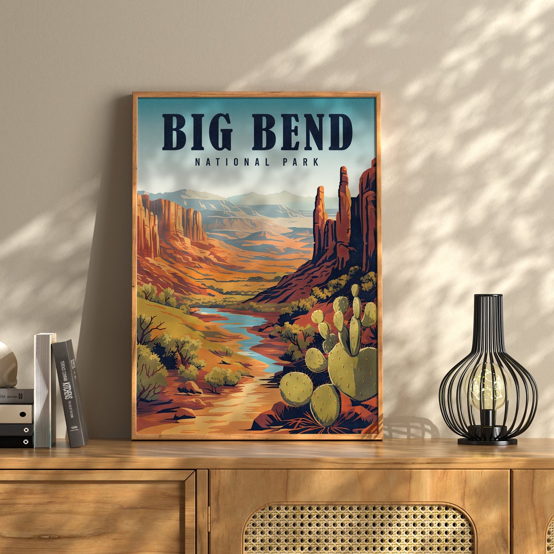 Big Bend National Park Travel Poster: Texas Wall Art - Etsy
