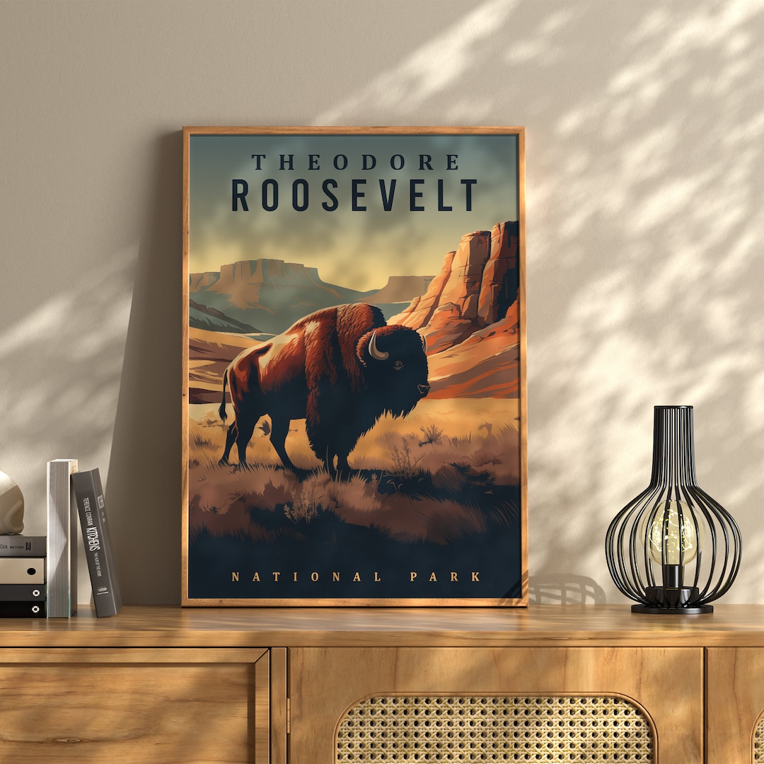 Theodore Roosevelt National Park Travel Poster | Teddy Roosevelt Travel ...