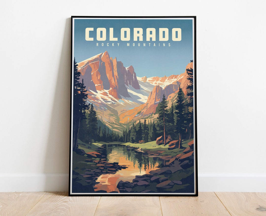 Colorado Rocky Mountains Travel Poster | Rocky Mountains Travel Poster ...
