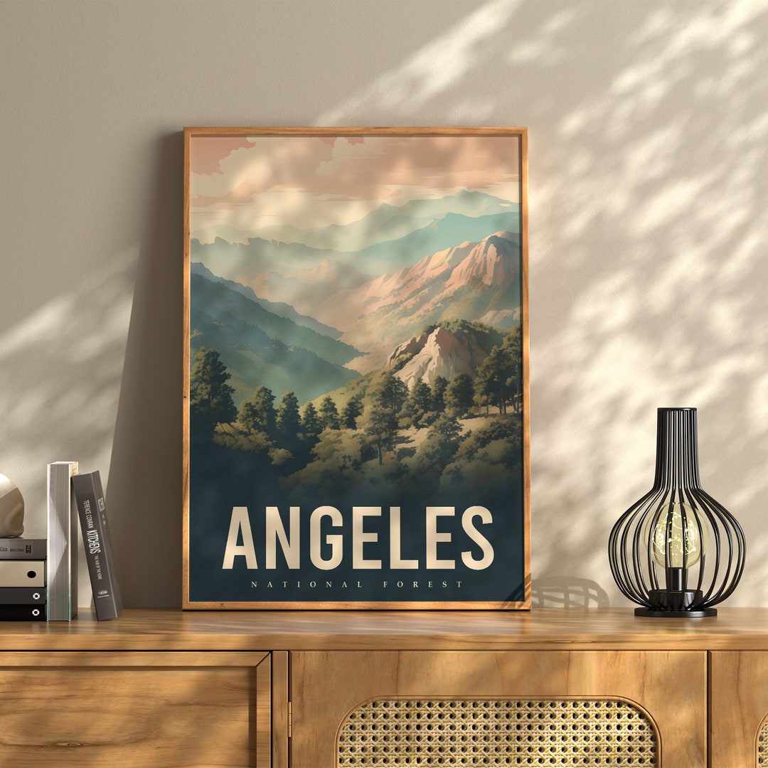 Angeles National Forest Travel Poster – California Wilderness Wall Art ...