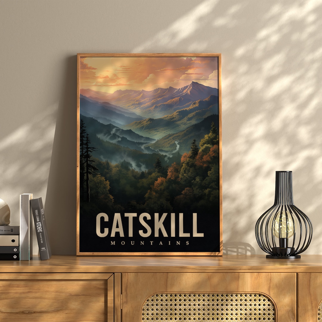 Catskill Mountains Travel Poster: Vintage Style Wall Art - Etsy