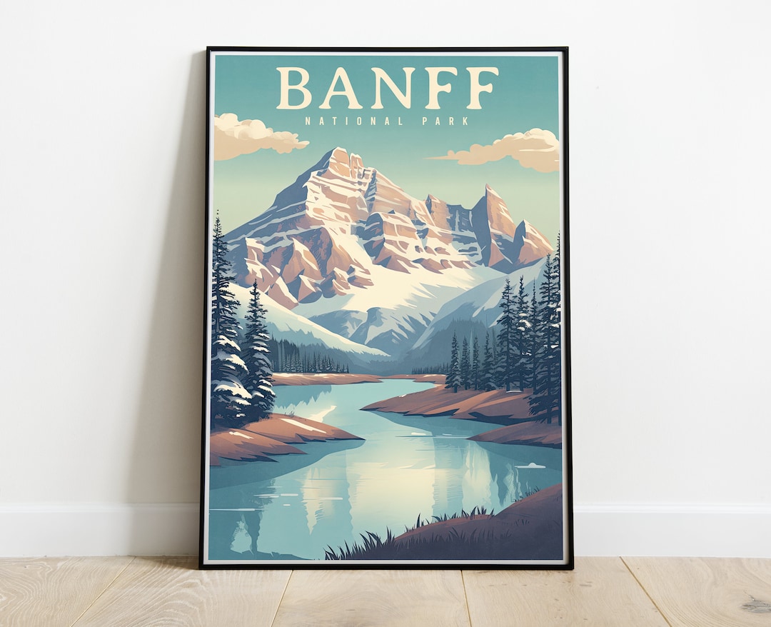 Banff National Park Vintage Travel Poster: Alberta Canada Art - Etsy