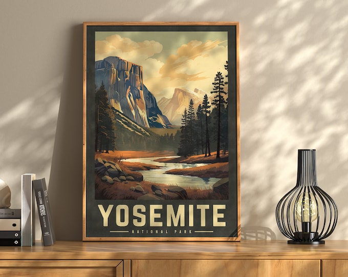 Yosemite National Park Travel Poster Yosemite Travel Poster Yosemite Travel Art Yosemite Vintage ...