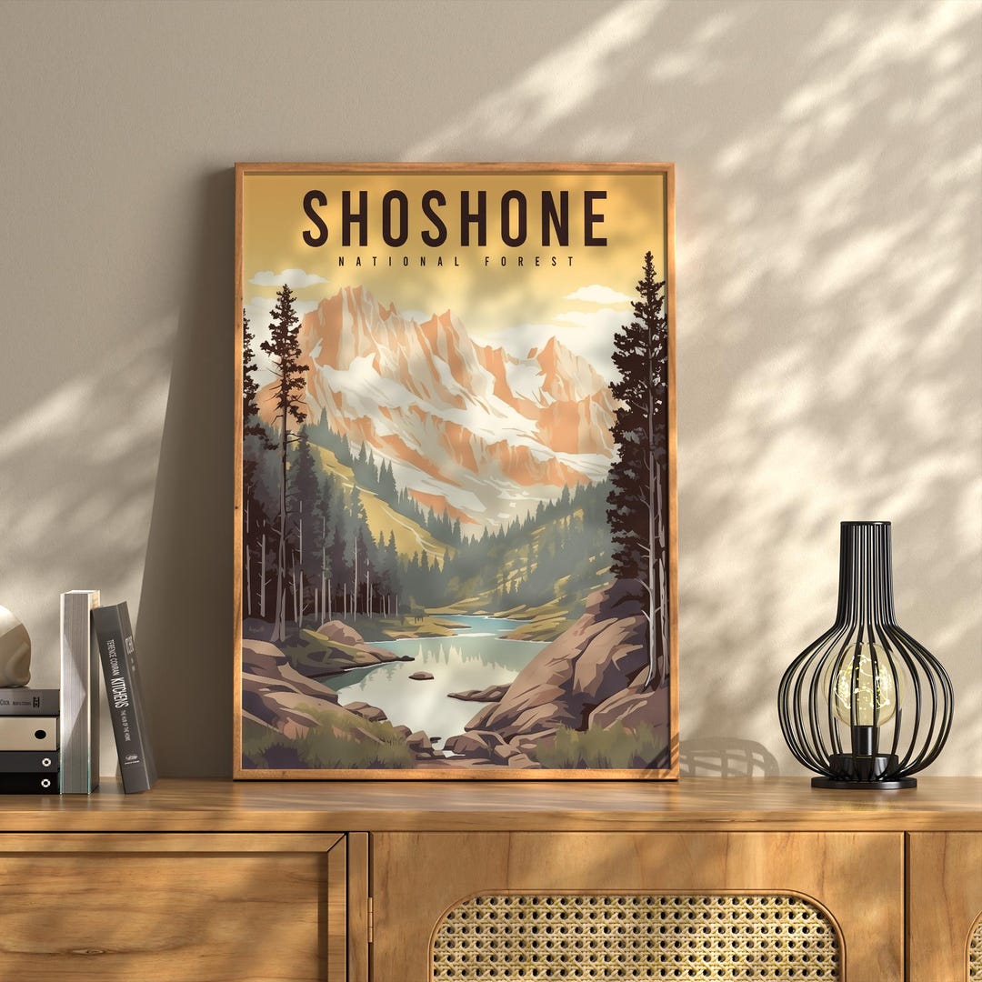 Shoshone National Forest Travel Poster – Vintage Wyoming Wall Art ...