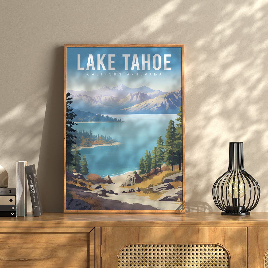 Lake Tahoe Travel Poster | California | Nevada | Lake Tahoe Wall Decor ...