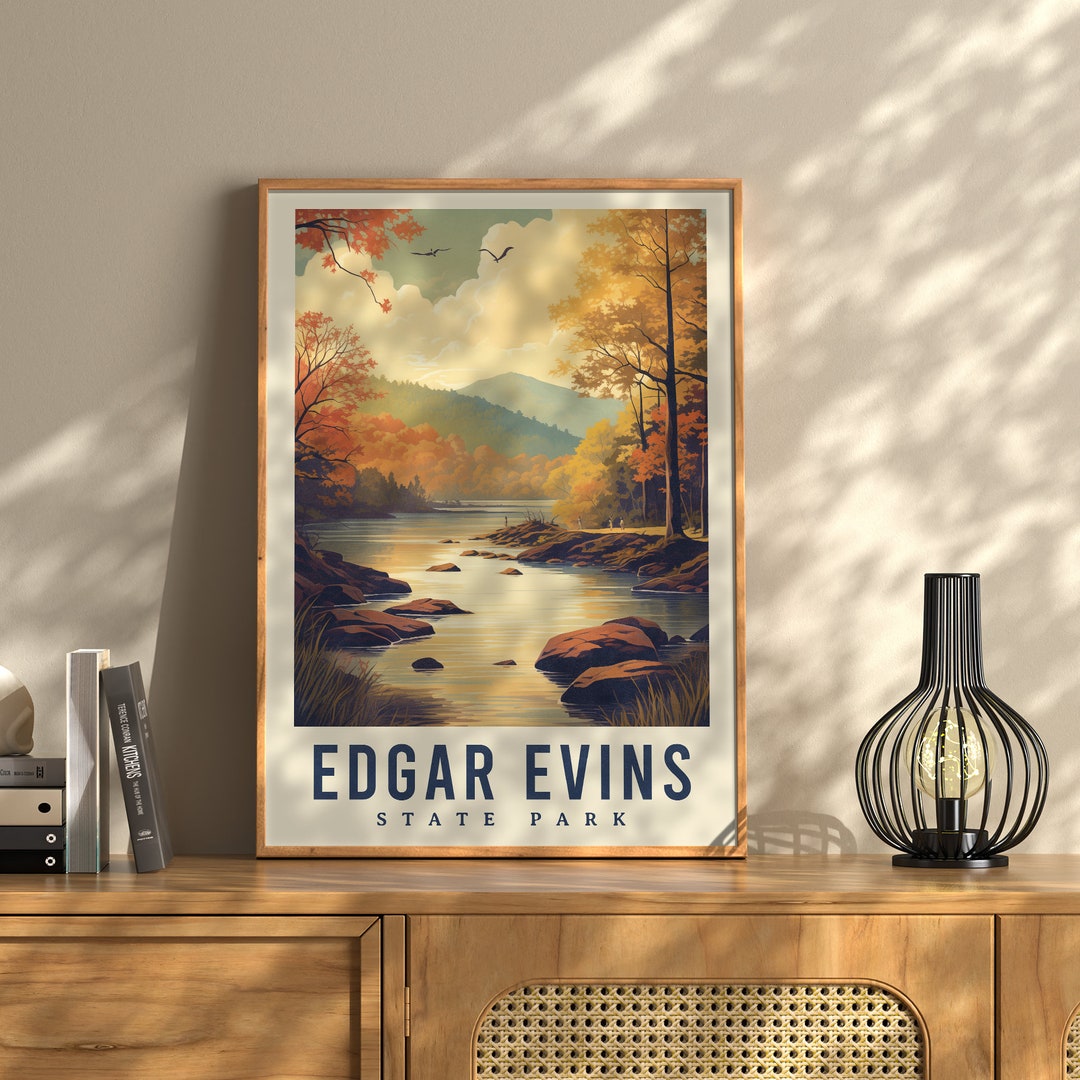 Edgar Evins State Park Poster, Tennessee Travel Art, Center Hill Lake ...