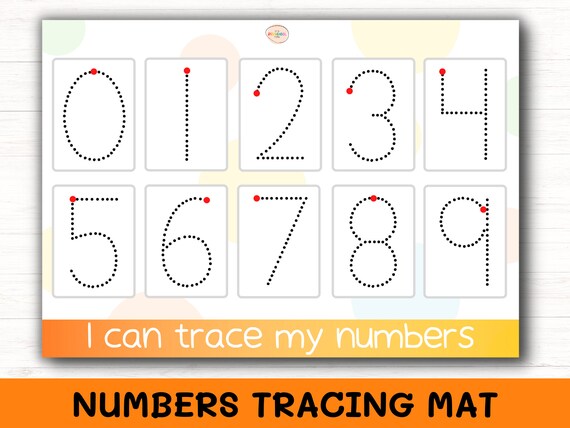 Tracing Numbers Learning Mat Numbers Tracing Sheet Wipe - Etsy UK
